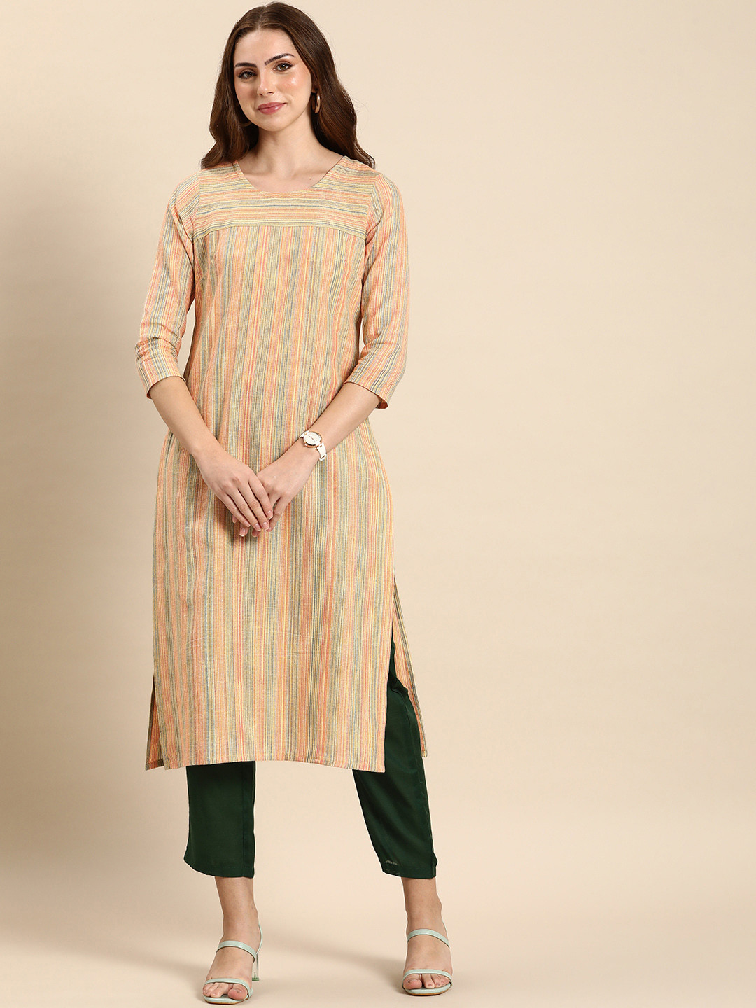 Buy Anouk Striped Kurta - Kurtas for Women 21916092 | Myntra