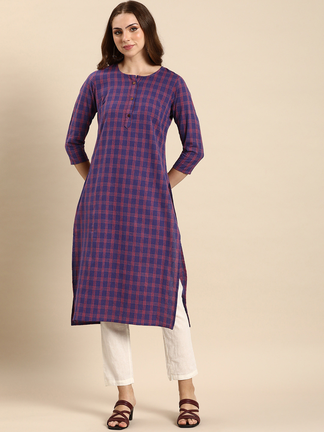 Buy Anouk Checked Kurta - Kurtas for Women 21916094 | Myntra