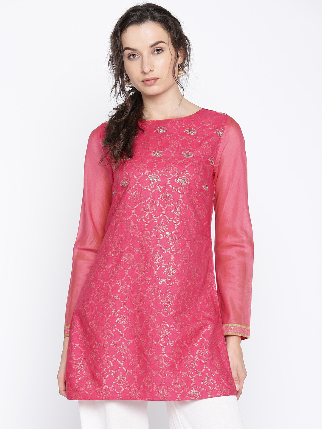 Buy Fabindia Pink Printed Tunic - Tunics for Women 2191618 | Myntra