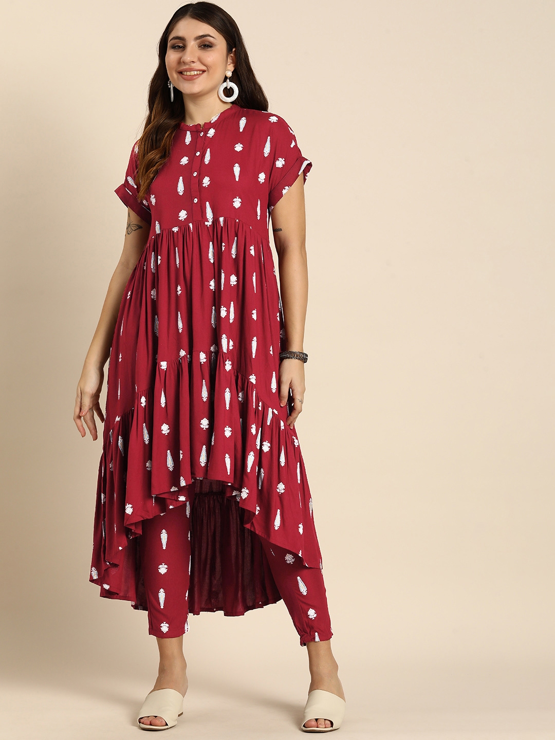 Buy Anouk Women Regular Ethnic Motifs Printed Empire Kurta With