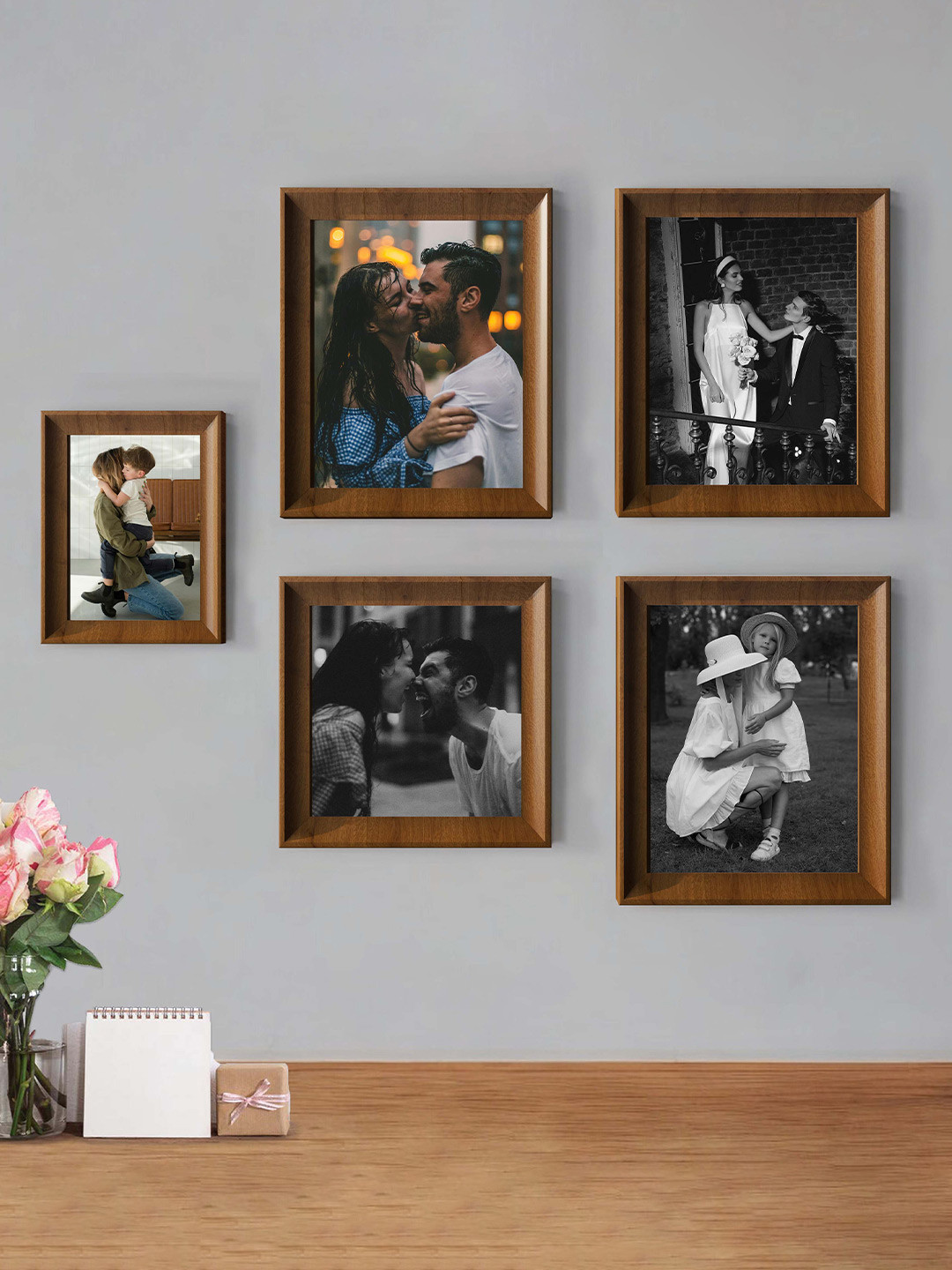 Buy Art Street 5 Pcs Brown Photo Frames - Photo Frames for Unisex ...
