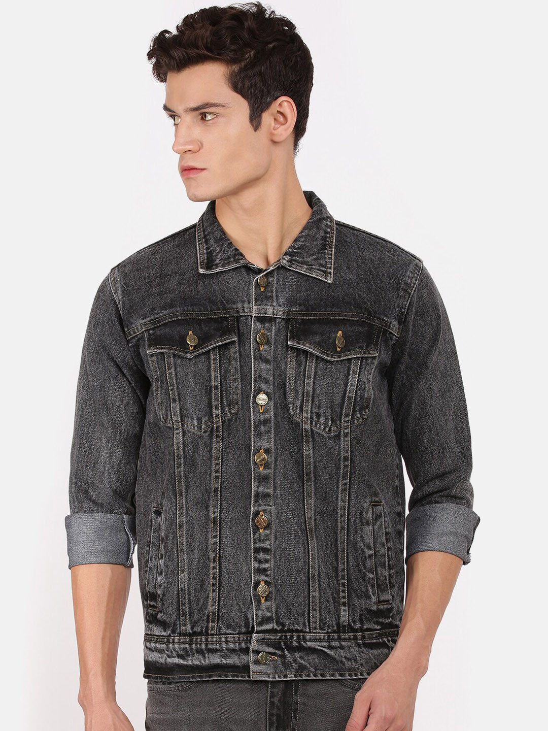 Buy VOXATI Men Washed Cotton Denim Jacket - Jackets for Men 21917094 ...
