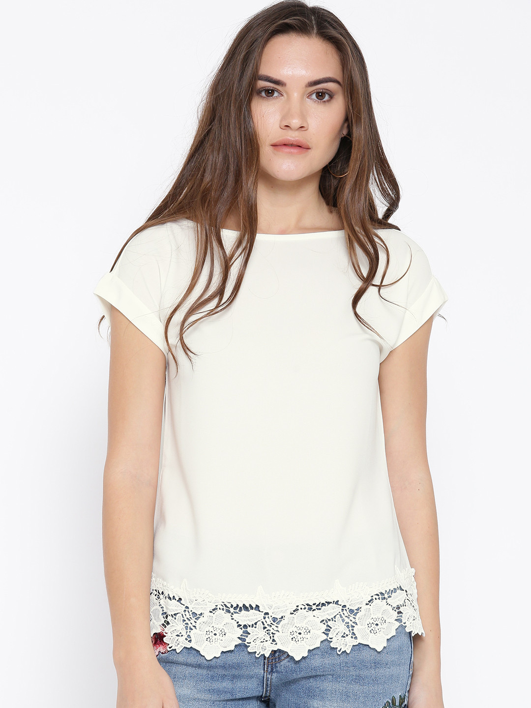 Buy Vero Moda Women White Solid Top - Tops for Women 2192616 | Myntra