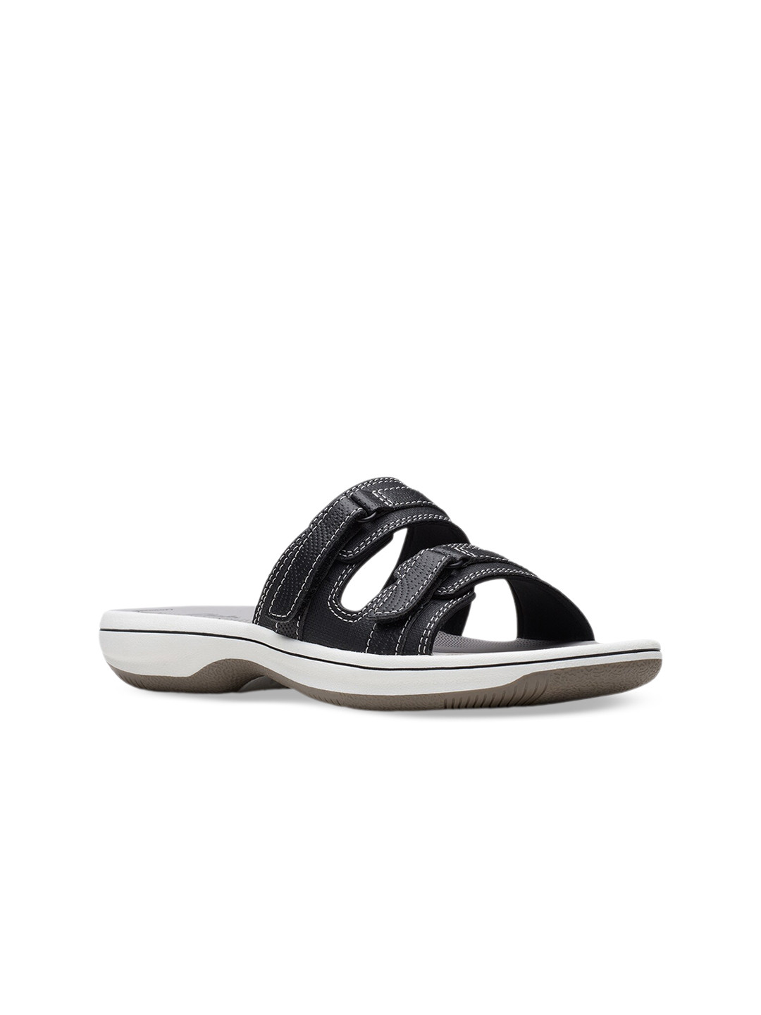 Buy Clarks Textured Velcro Open Toe Flats - Flats for Women 21928524 ...