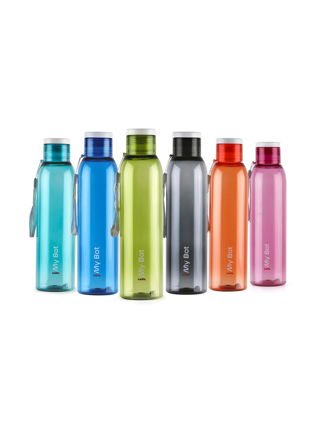 Buy Cello My Bot Assorted 6 Pcs Plastic Water Bottle 1 L Each - Water ...