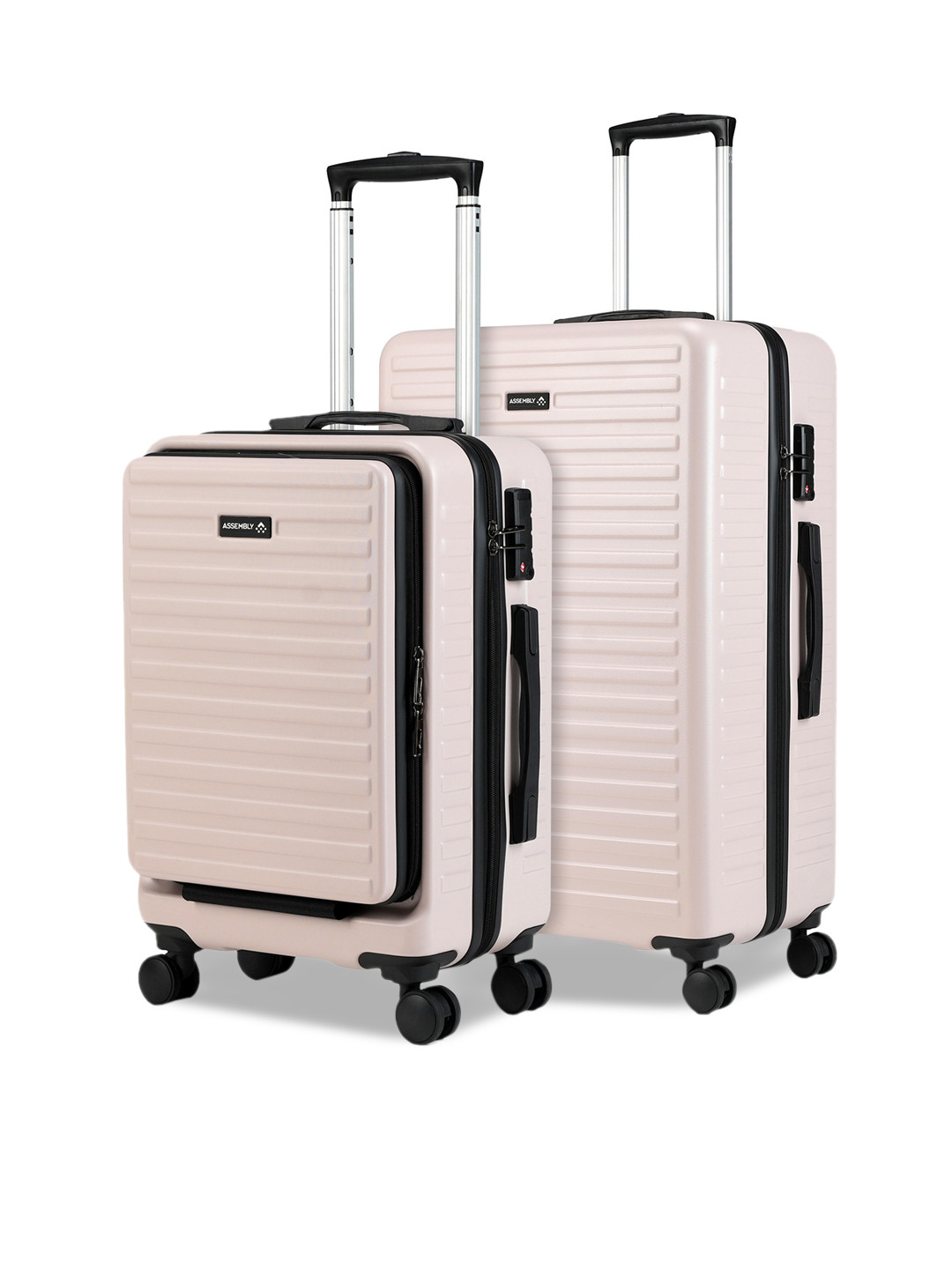 Buy Assembly Set Of 2 Textured Hard Cabin Sized Medium Sized Trolley ...