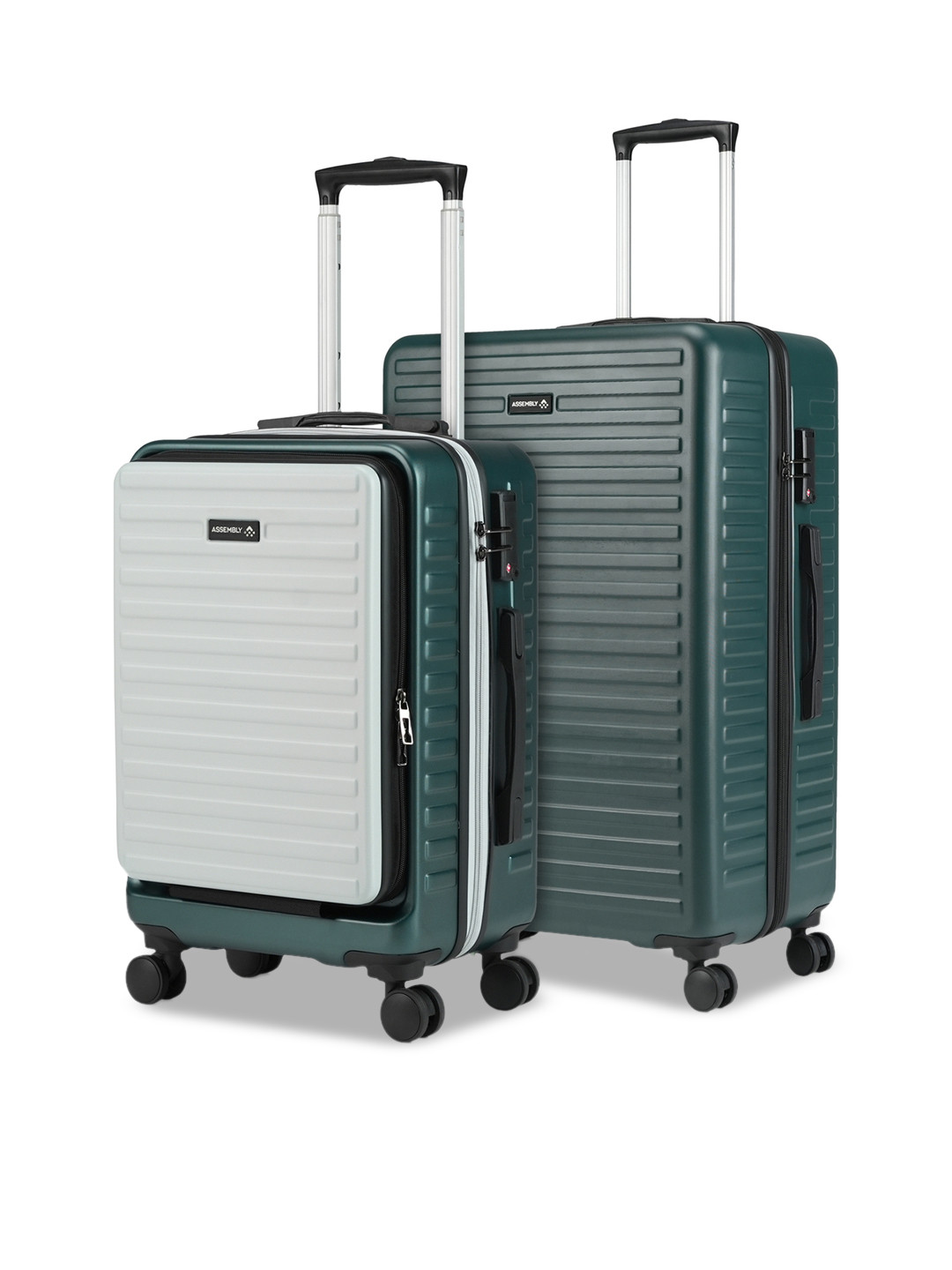 Buy Assembly Set Of 2 Textured Hard Cabin Sized Medium Sized Trolley ...