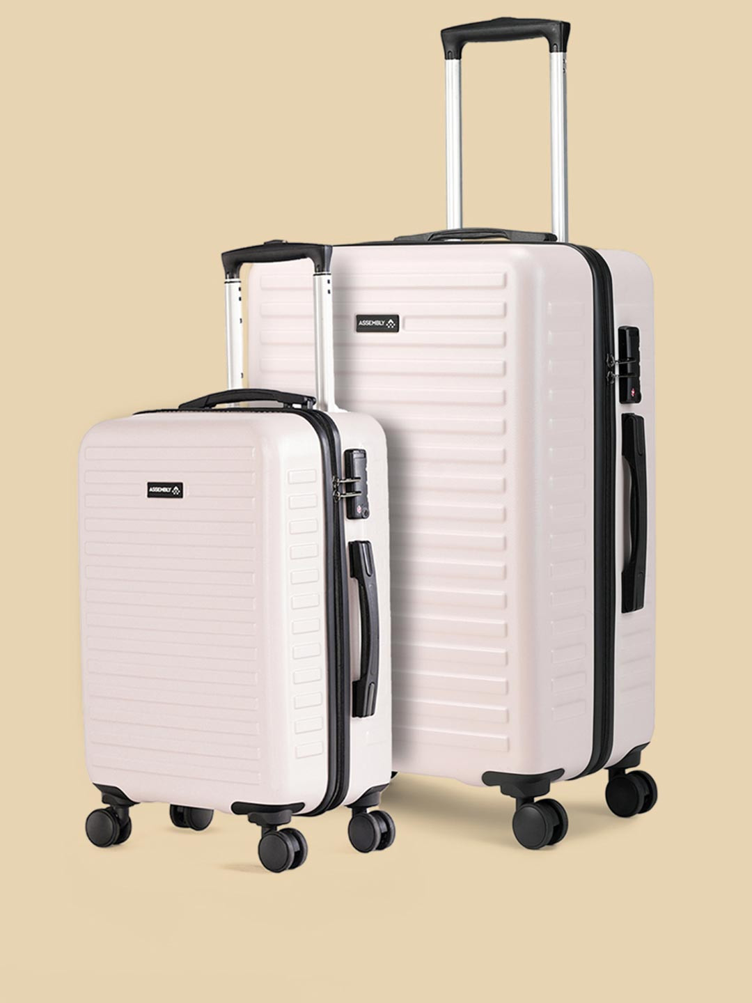 Buy Assembly Set Of 2 Textured Hard Cabin Sized Large Sized Trolley ...