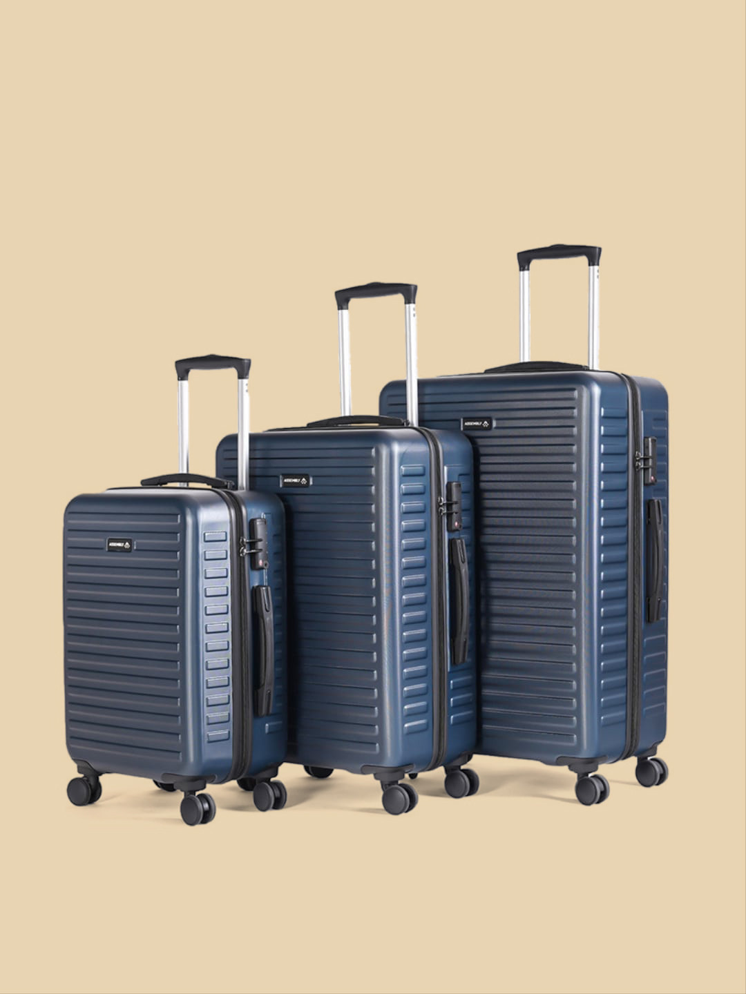 Buy Assembly Set Of 3 Textured 360 Degree Rotation Hard Sided Trolley ...