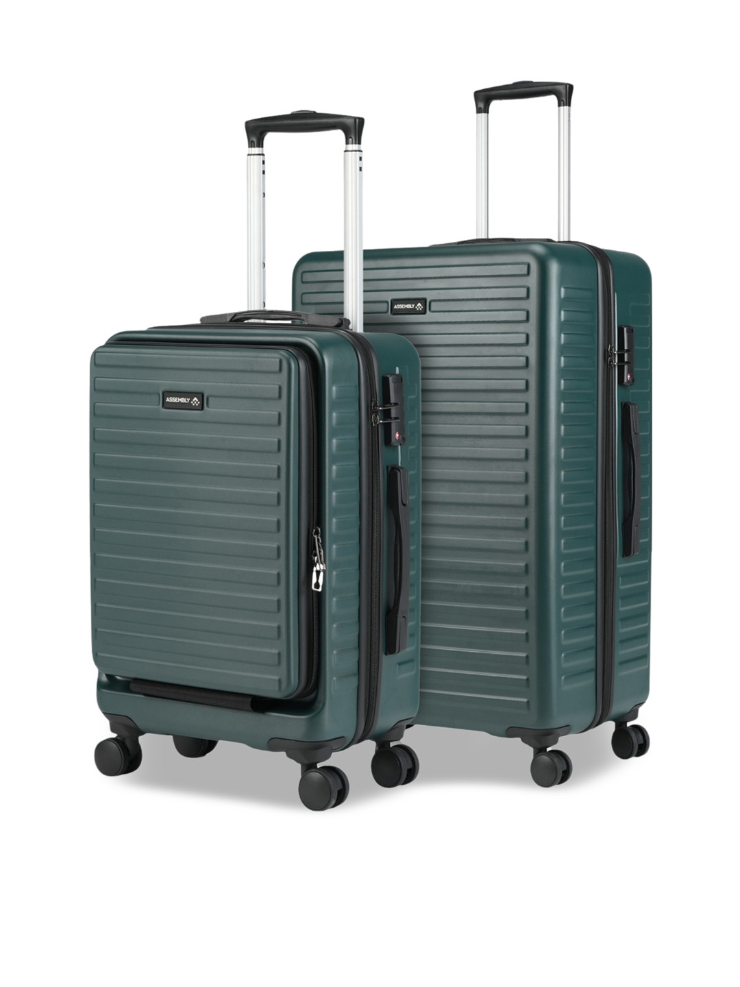 Buy Assembly Set Of 2 Textured Hard Cabin Sized Medium Sized Trolley ...