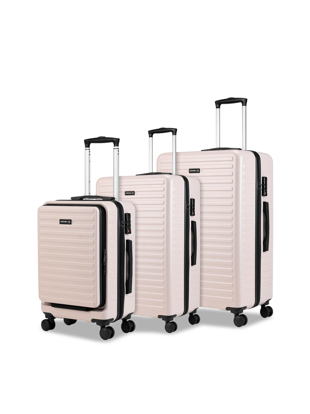 Buy Assembly Set Of 3 Textured 360 Degree Rotation Hard Sided Trolley ...