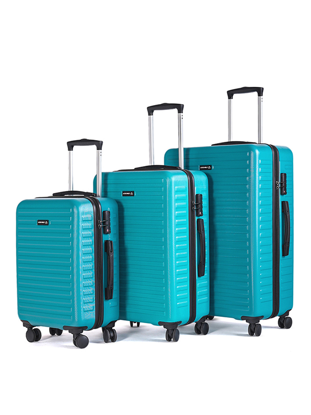 Buy Assembly Set Of 3 Textured Hard Sided Suitcase - Trolley Bag for ...