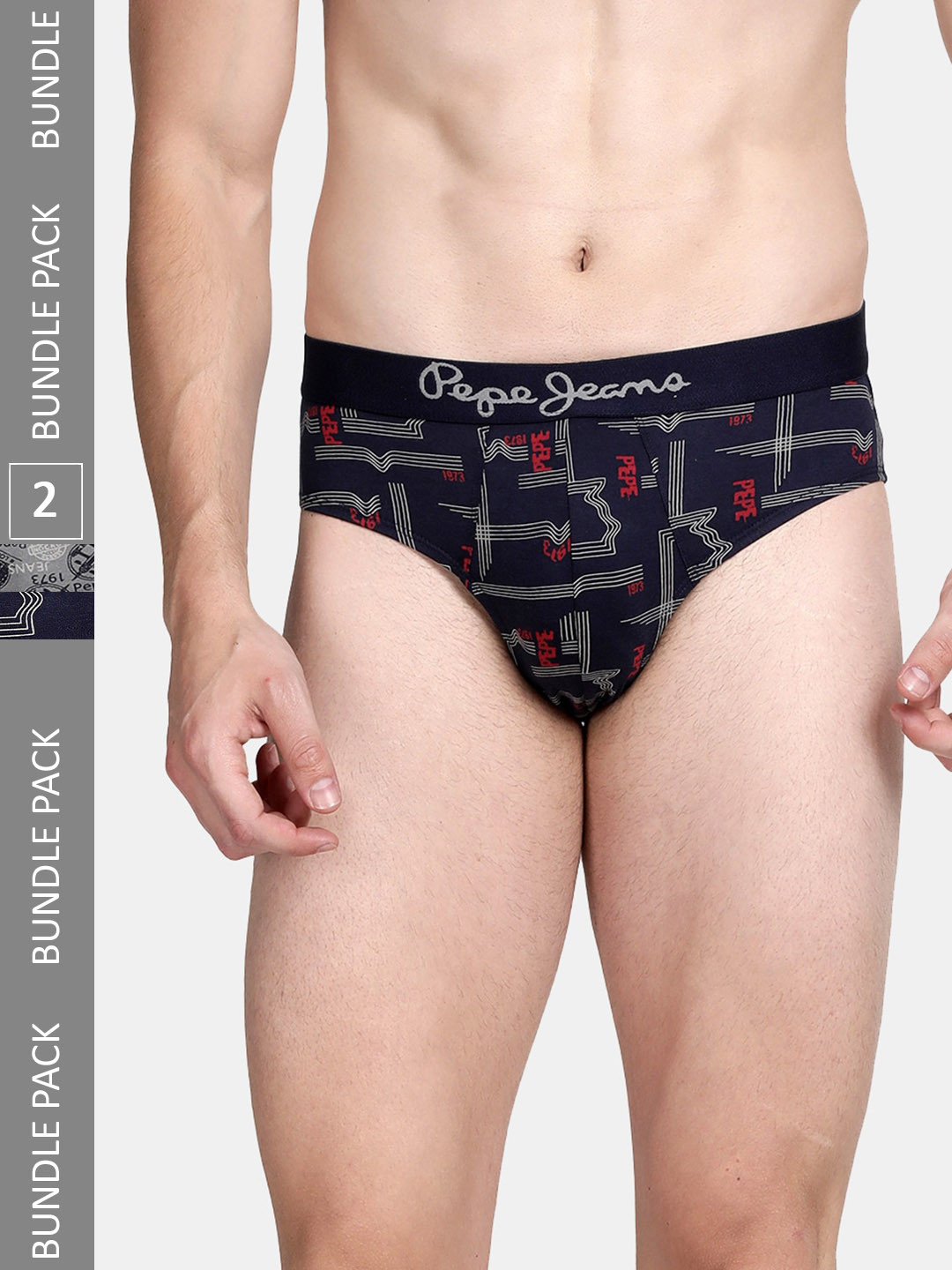 Buy Pepe Jeans Men Pack Of 2 Printed Cotton Basic Briefs - Briefs for Men 21936314 | Myntra