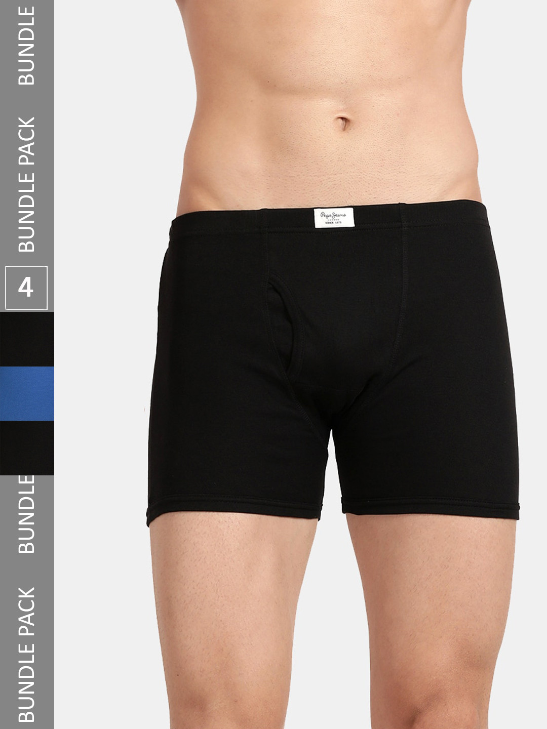 Buy Pepe Jeans Men Pack Of 4 Outer Elastic Cotton Trunks - Trunk for ...