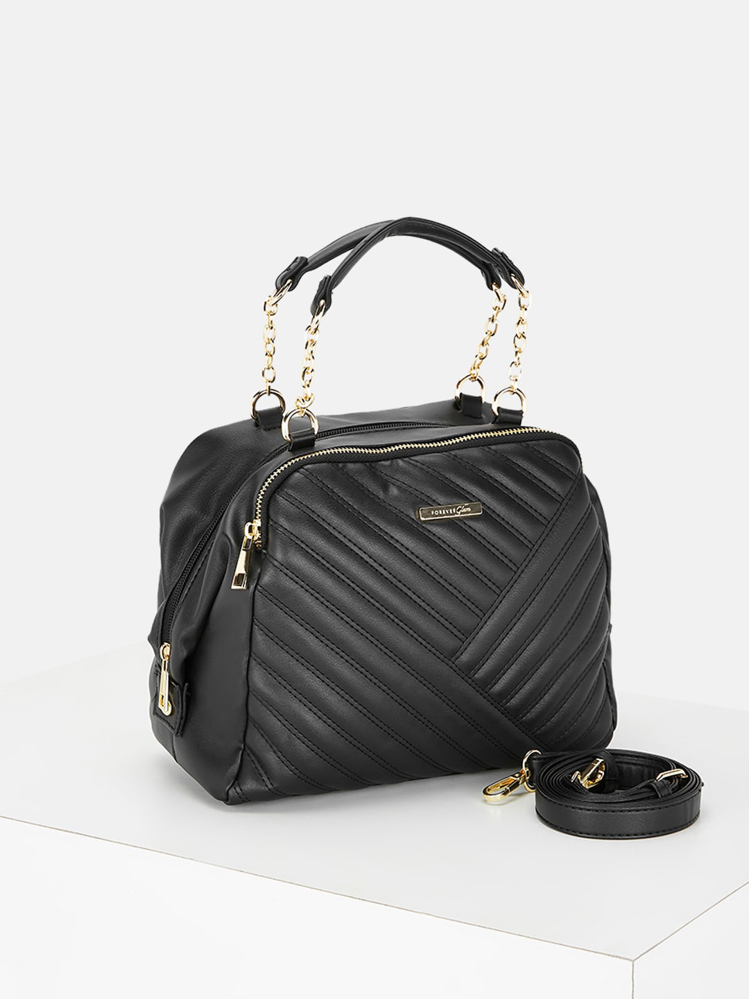 Buy Forever Glam By Pantaloons Quilted Structured Handheld Bag ...