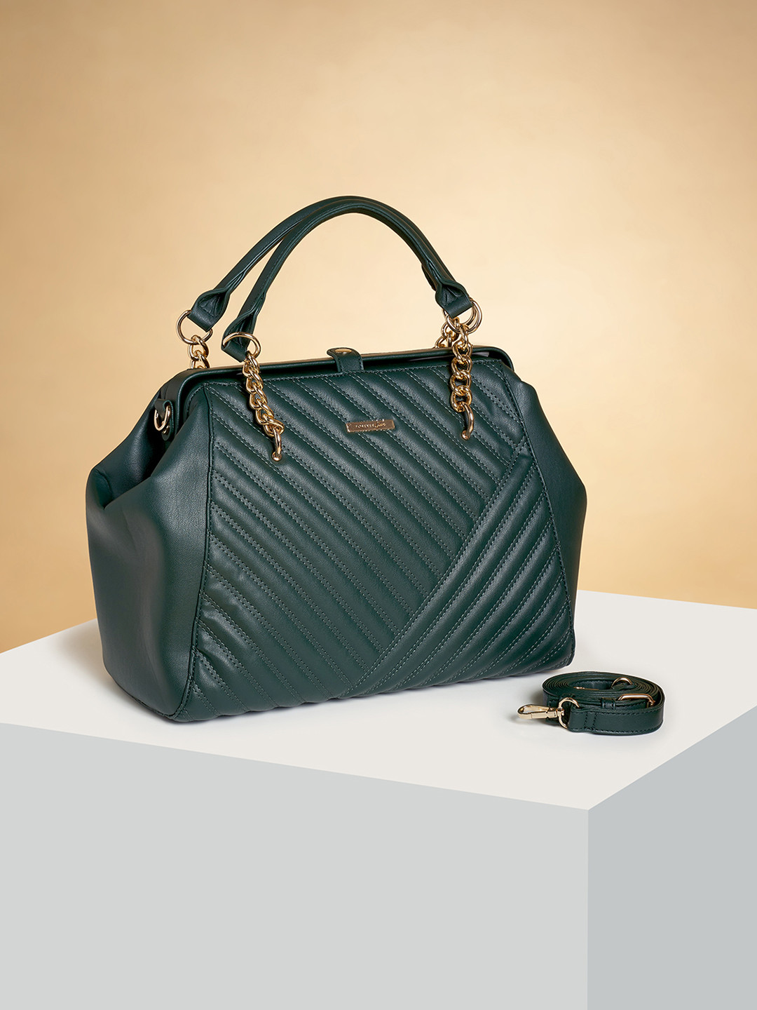 Buy Forever Glam By Pantaloons Textured PU Structured Shoulder Bag With ...