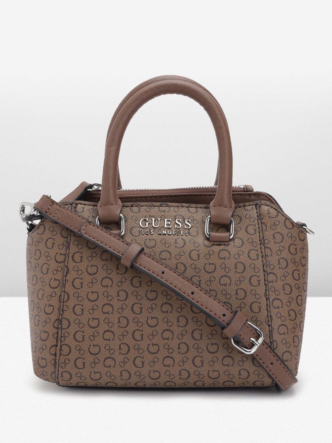 Buy GUESS Brand Logo Printed Structured Handheld Bag - Handbags for ...