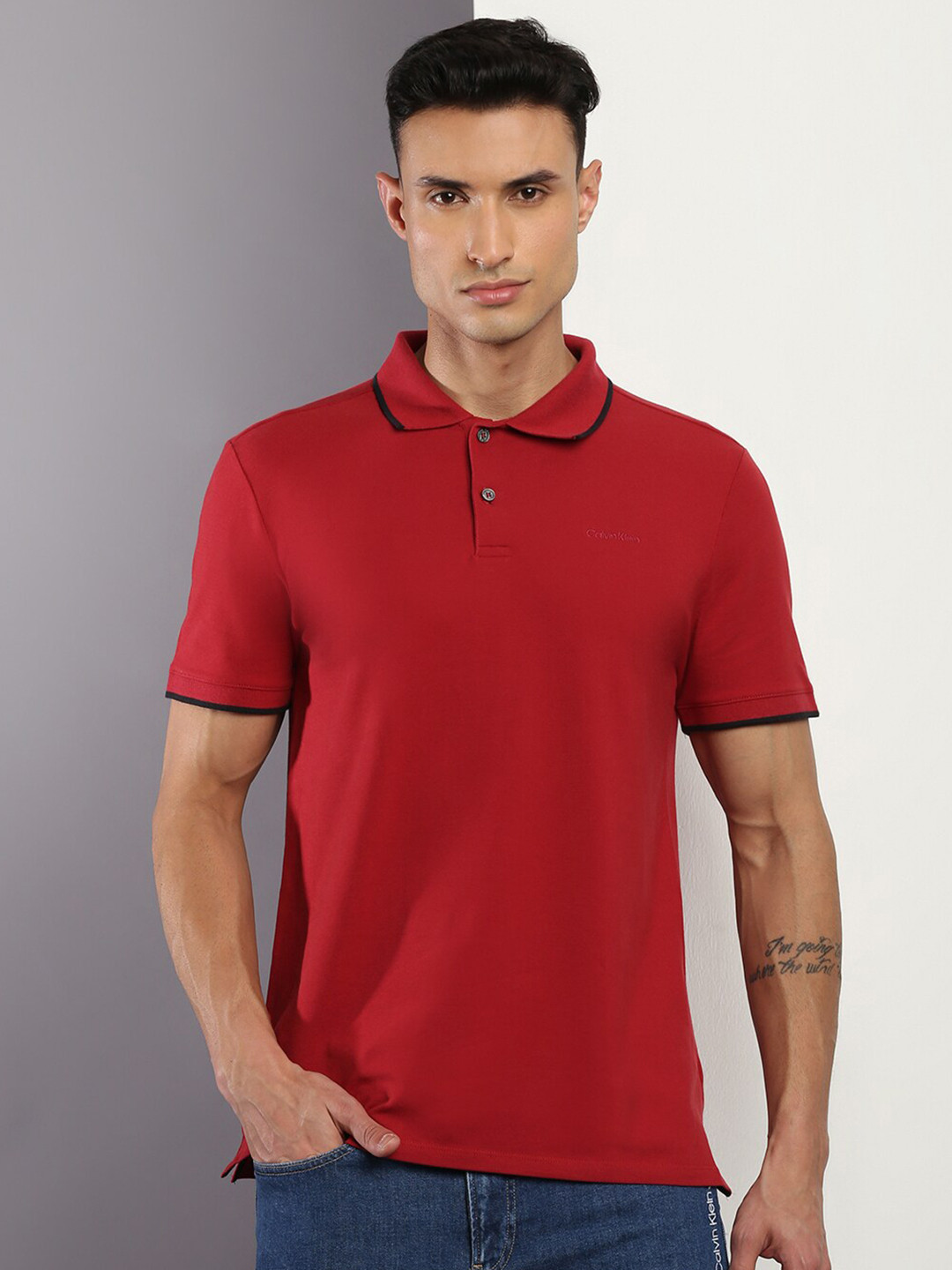 Buy Calvin Klein Jeans Short Sleeve Polo Collar Casual T Shirt ...