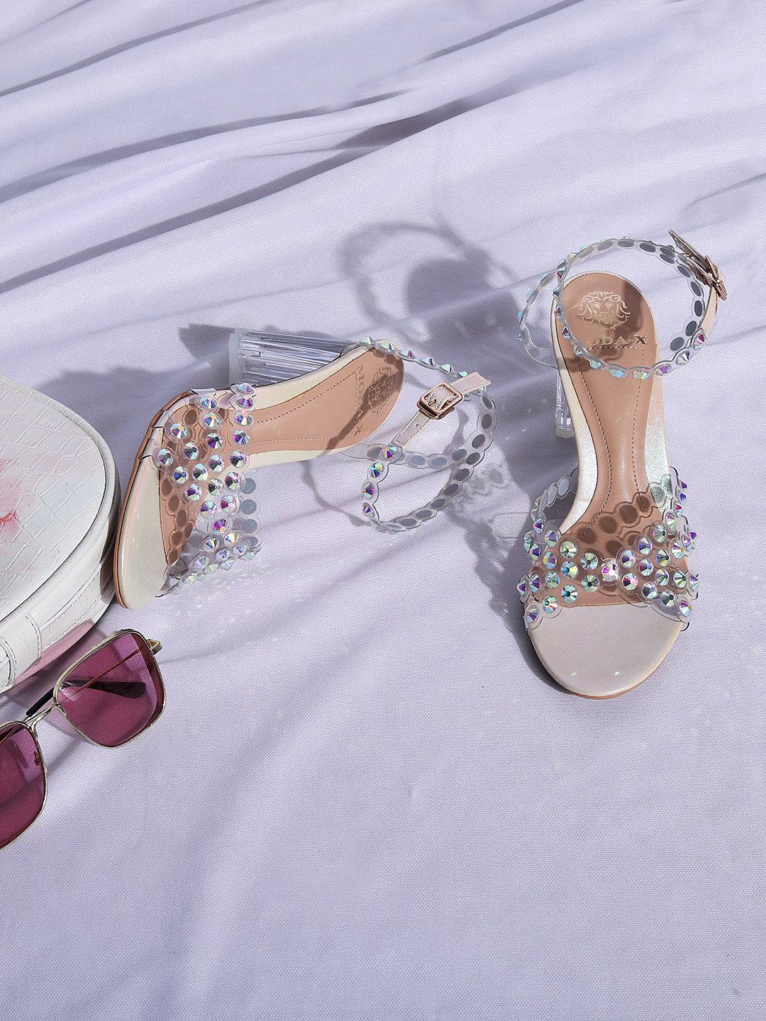 Buy MODA X Embellished Open Toe Block Heels - Heels for Women 21949078 ...