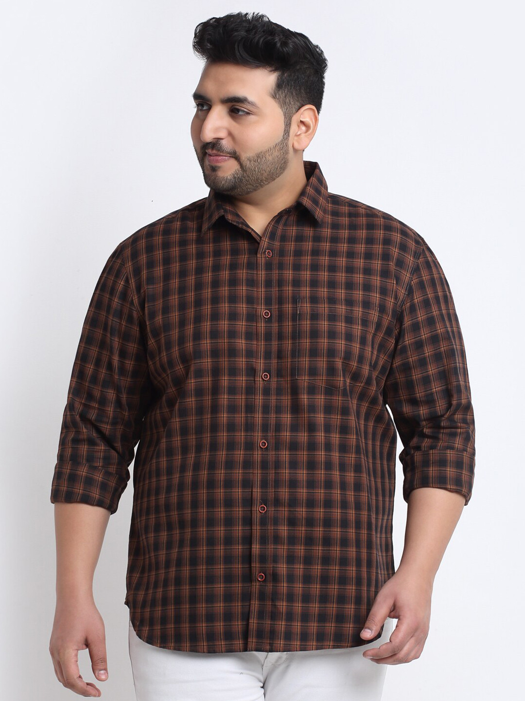 Buy PlusS Plus Size Checked Casual Shirt - Shirts for Men 21953802 | Myntra