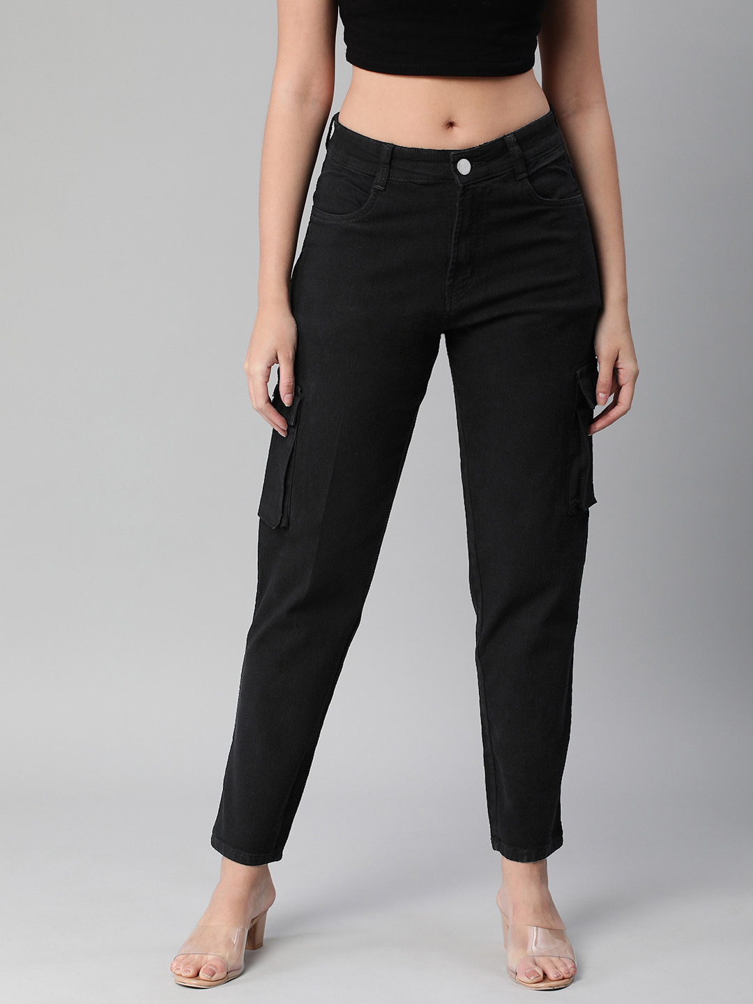 Buy ADBUCKS Relaxed Fit High Rise Pure Cotton ???????Stretchable Jeans ...