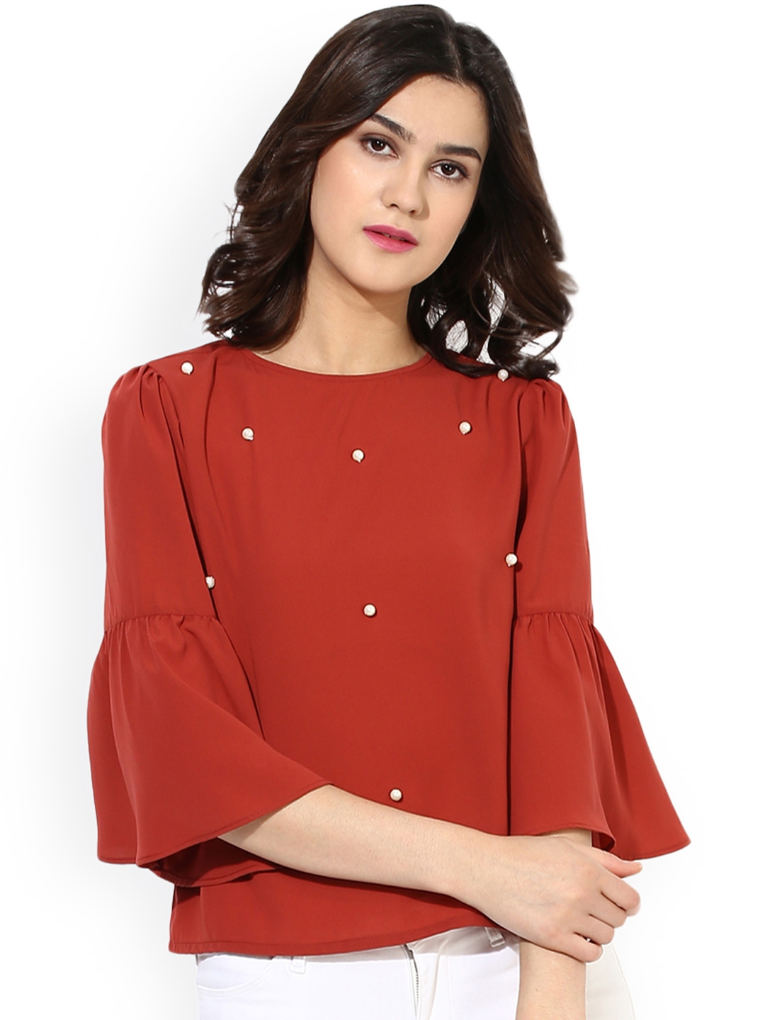 Buy Besiva Women Rust Brown Solid Top Tops For Women 2196376 Myntra