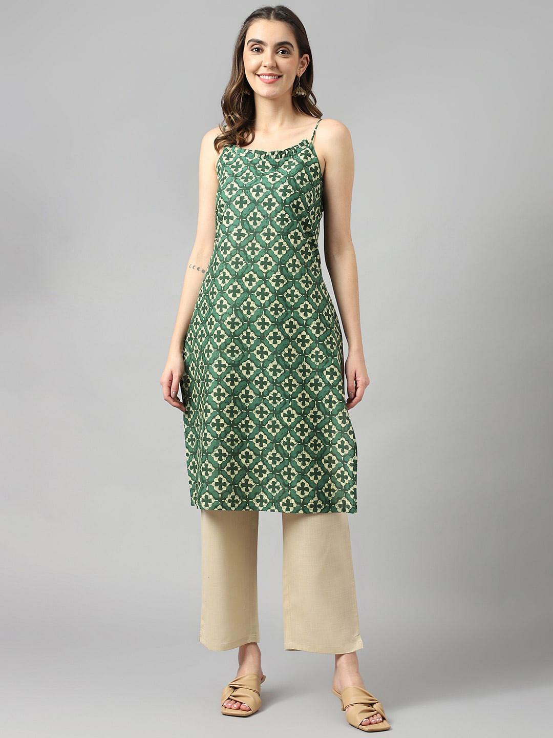 Buy DECKEDUP Ethnic Motifs Printed Cotton Shoulder Straps Straight ...