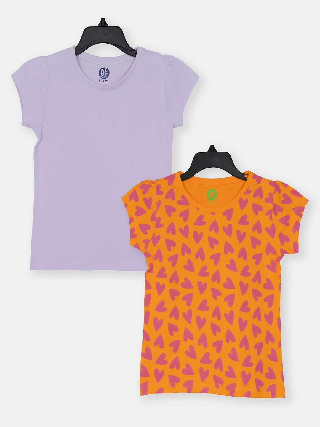 Buy Yk Girls Pack Of 2 Conversational Printed Pure Cotton T Shirt Tshirts For Girls 21967452