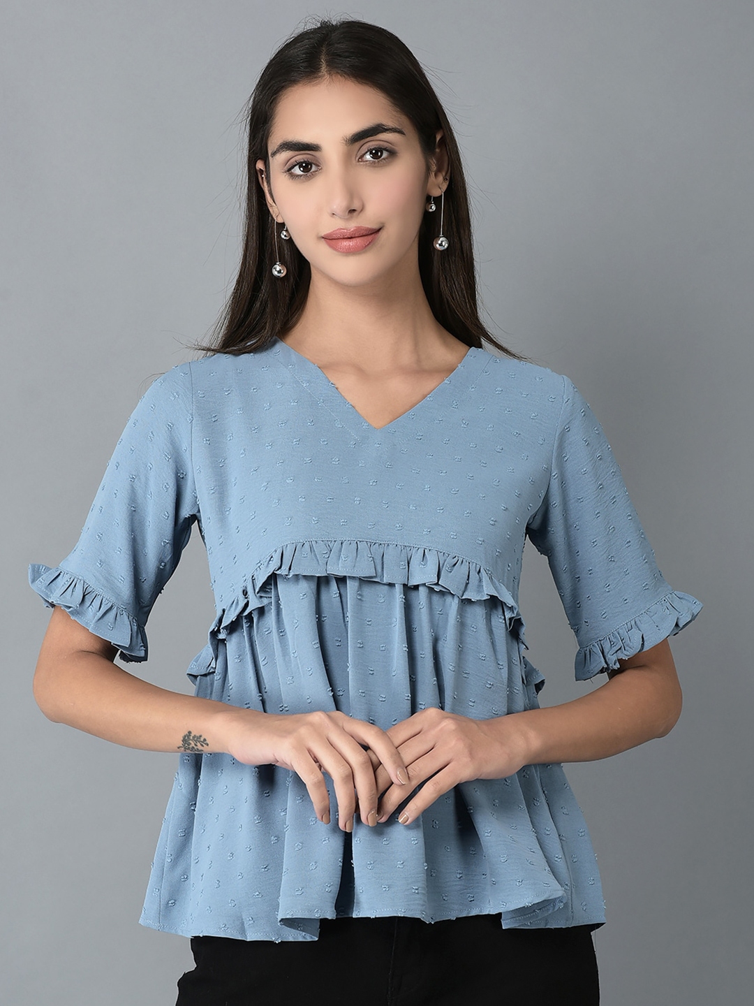 Buy Canoe Ruffles Empire Top Tops For Women 21967792 Myntra