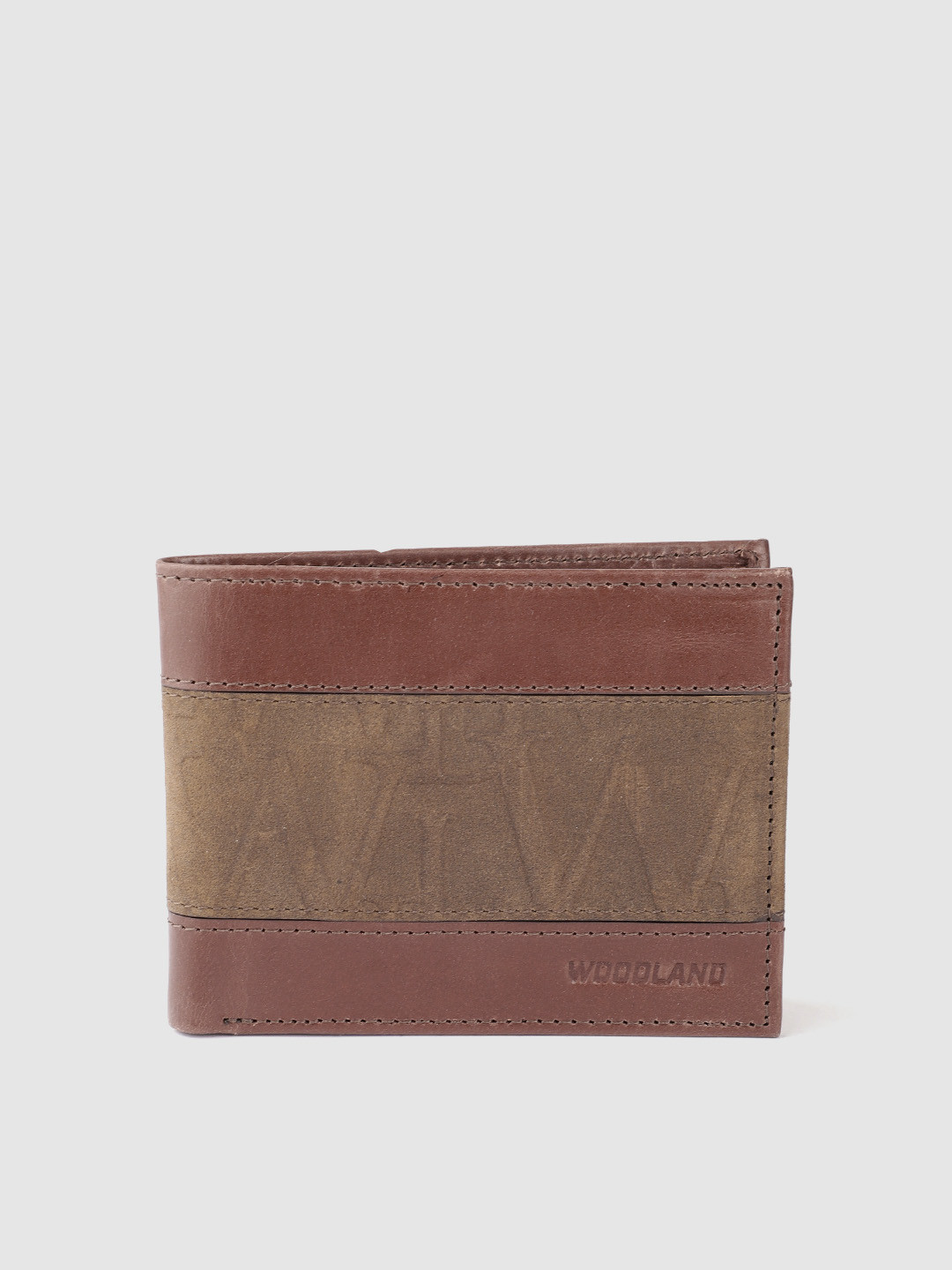 Buy Woodland Men Colourblocked Leather Two Fold Wallet - Wallets for ...