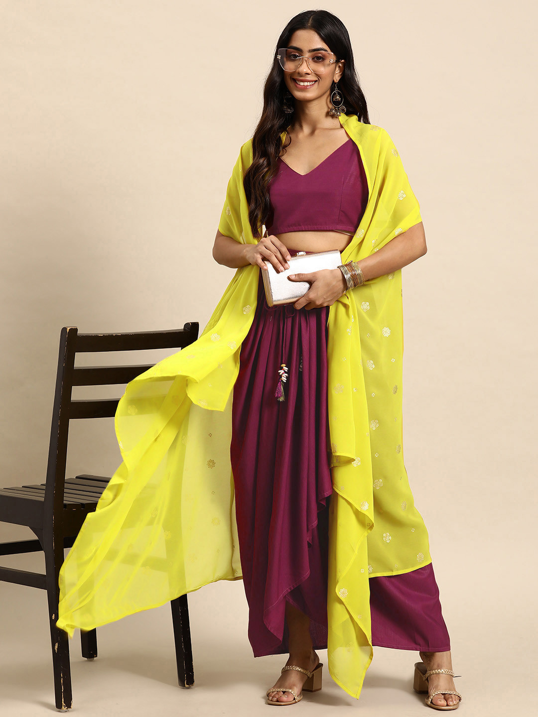 Buy Sangria Solid Co Ords With Cape Shrug - Co Ords for Women 21970738 ...