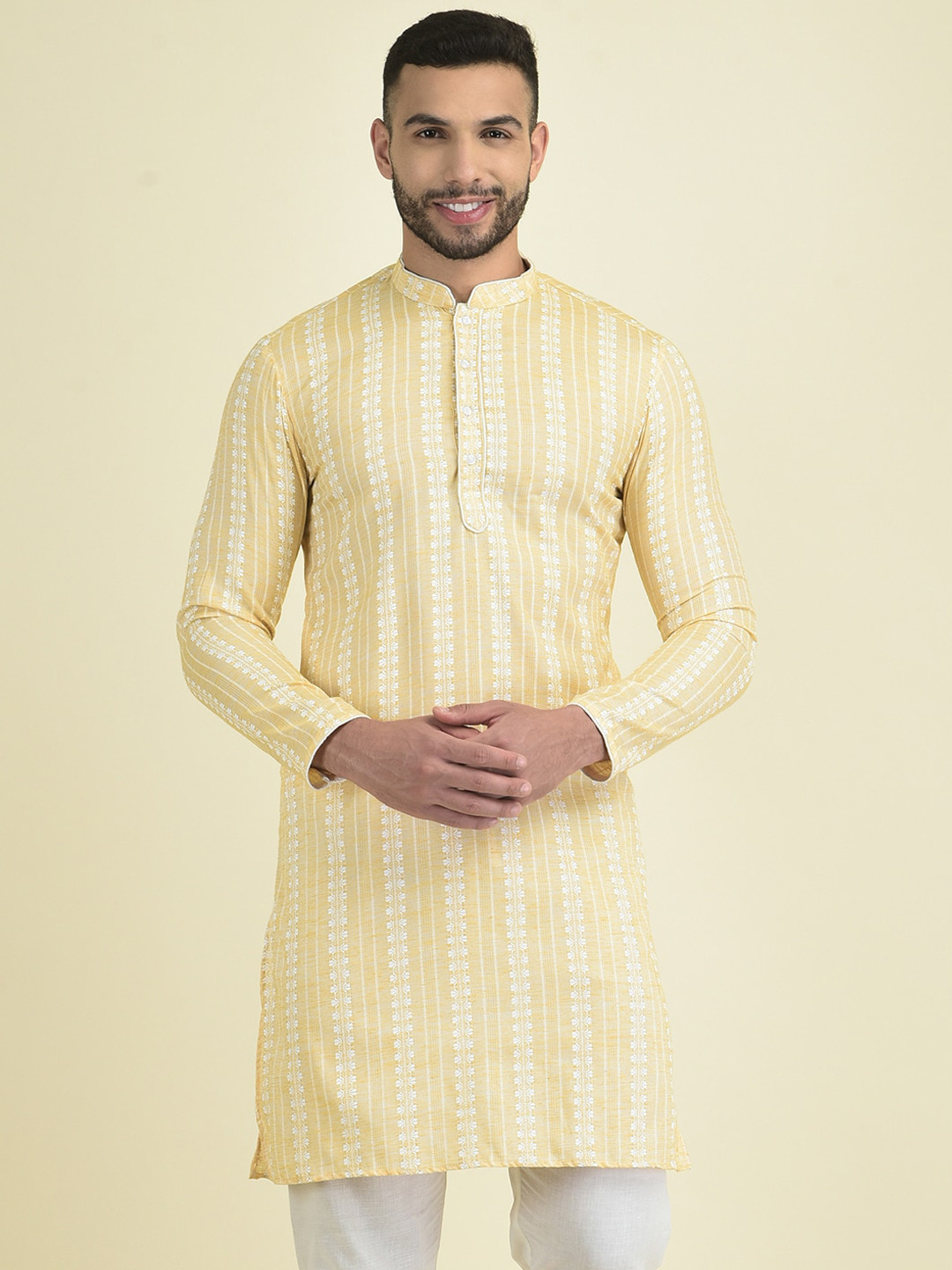 Buy DEYANN Striped Woven Design Pure Cotton Straight Kurta - Kurtas for ...