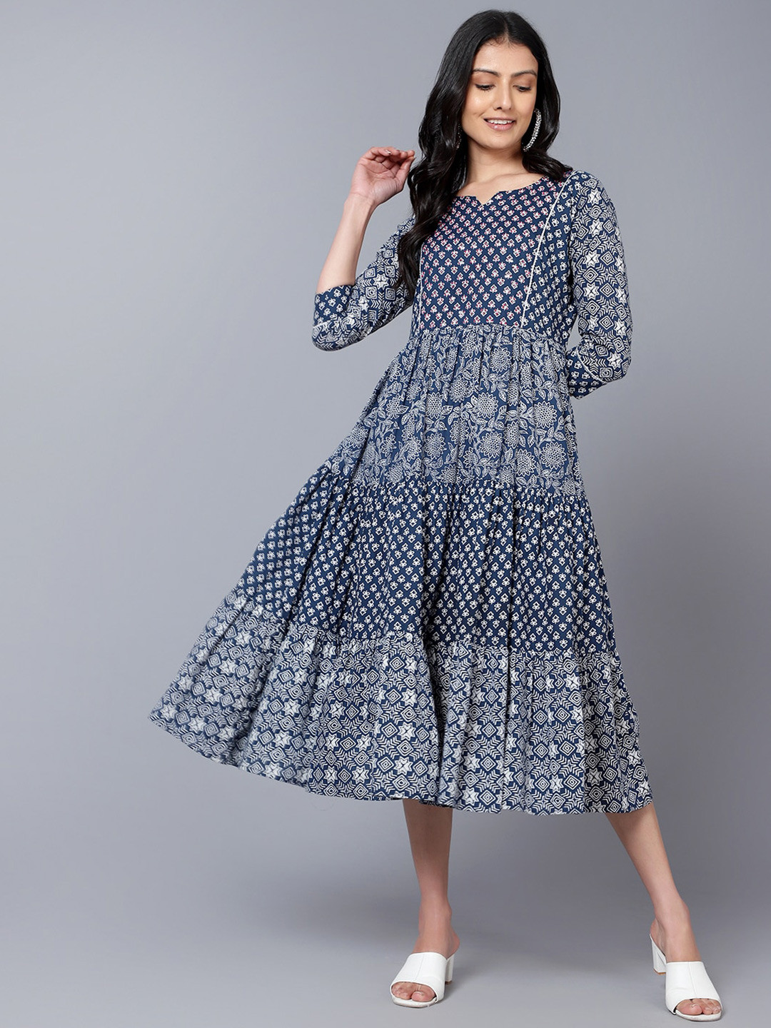 Buy Bani Women Ethnic Motifs Midi Dress - Dresses for Women 21972762 ...