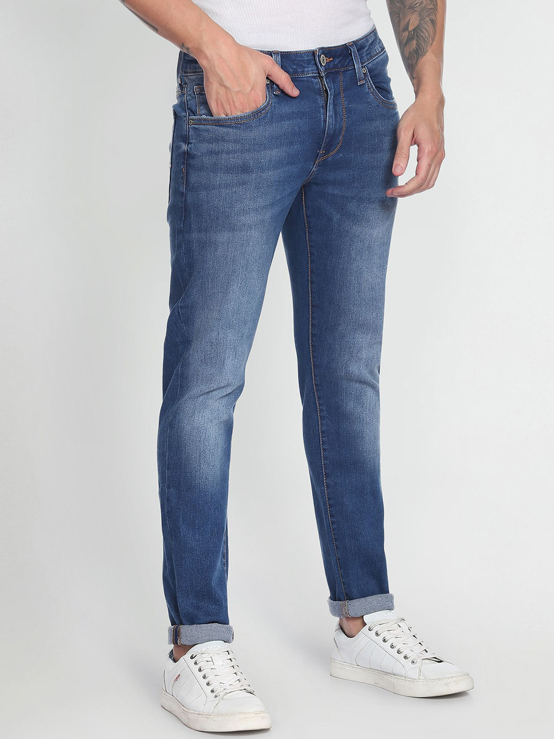 Buy Flying Machine Men Super Skinny Fit Low Rise Light Fade Stretchable ...