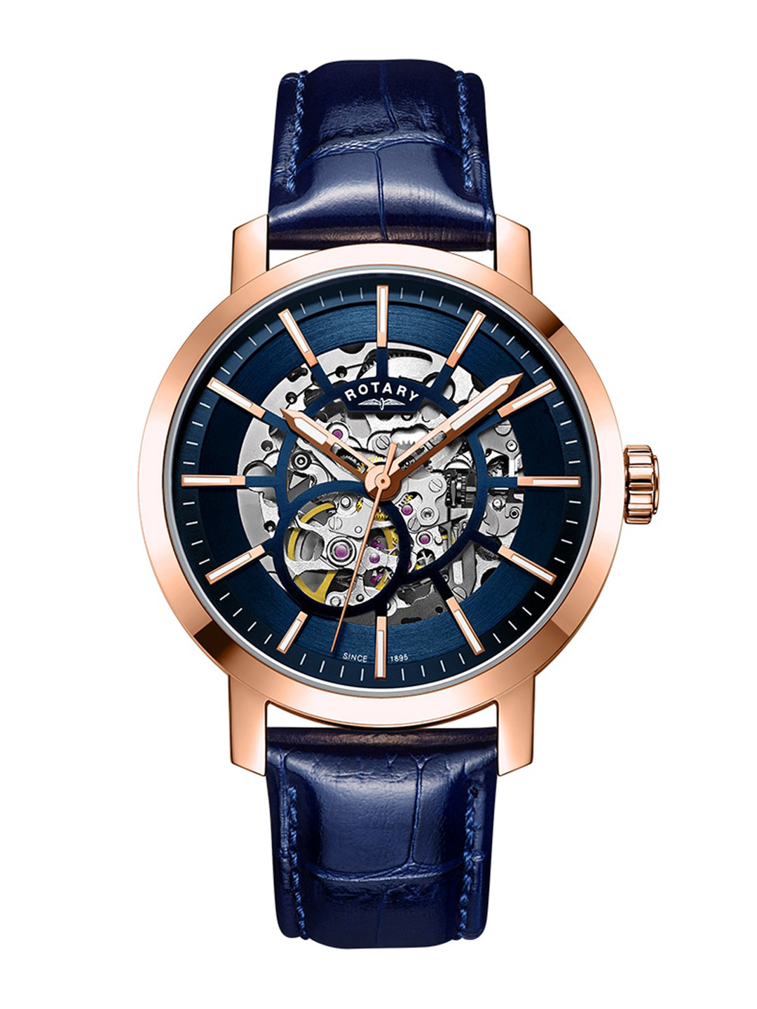 Buy Rotary Women Skeleton Dial & Leather Textured Straps Analogue Watch ...