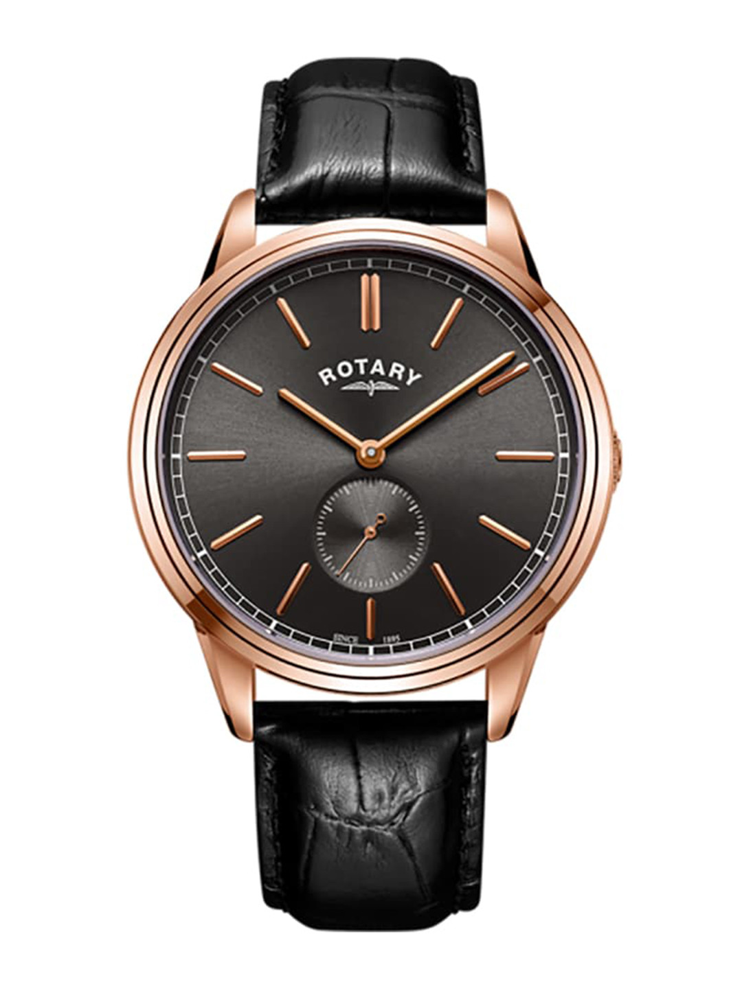 Buy Rotary Men Round Dial & Leather Textured Straps Analogue Watch ...