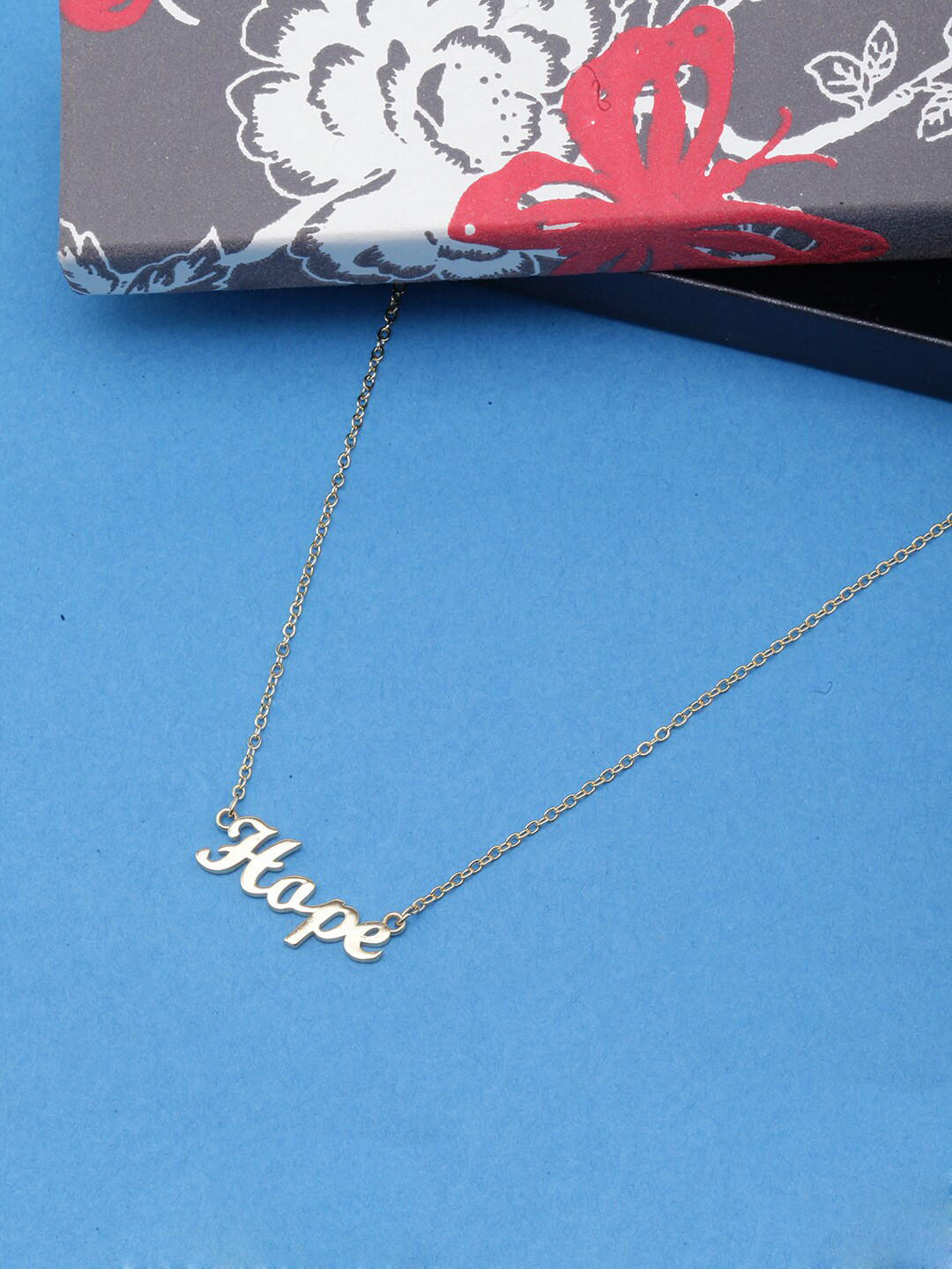 Buy DIVA WALK Brass Gold Plated Alphabet Hope Chain - Necklace And ...