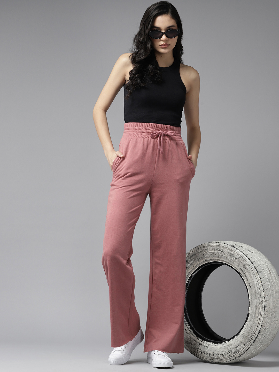 Buy The Roadster Lifestyle Co. Women Wide Leg Track Pants - Track Pants ...