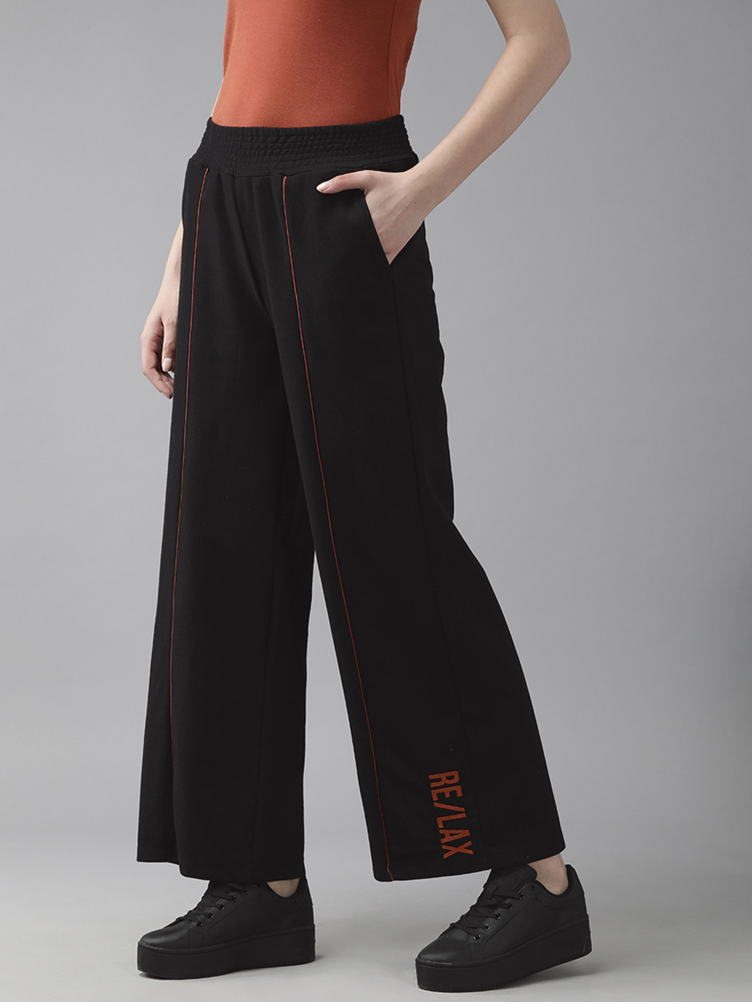 Buy The Roadster Lifestyle Co. Women Wide Leg Track Pants - Track Pants ...