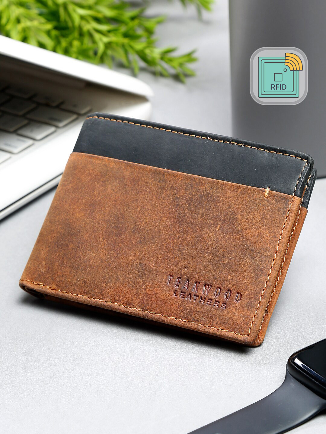 Buy Teakwood Leathers Men Leather Two Fold Wallet - Wallets for Men ...