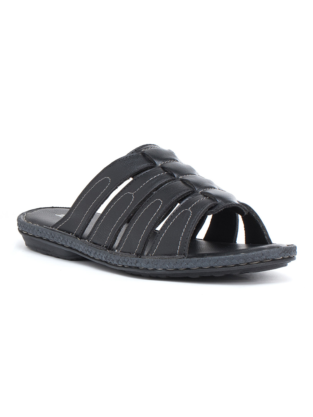 Buy Bata Men Black Leather Sandals - Sandals for Men 2200125 | Myntra