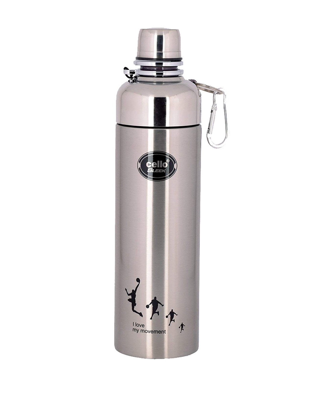 Buy Cello Sleek Stainless Steel Double Walled Vacusteel Water Flask 600 ...