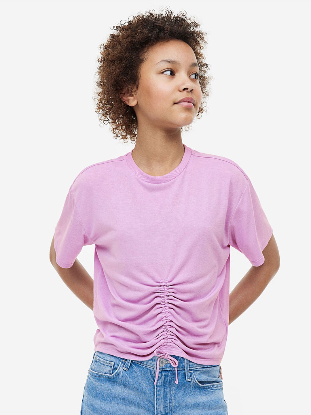Buy H&m Girls Drawstring T Shirt - Tshirts For Girls 22005182 | Myntra