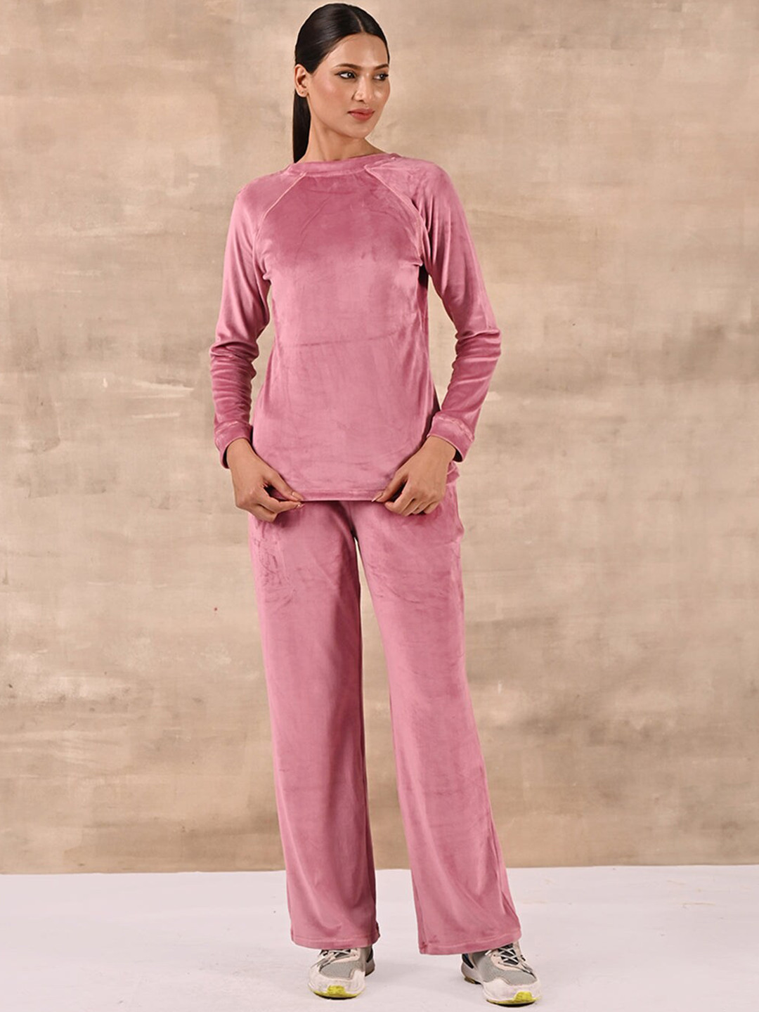 Buy Lakshita Round Neck Long Sleeves Velour Tracksuits - Tracksuits for ...