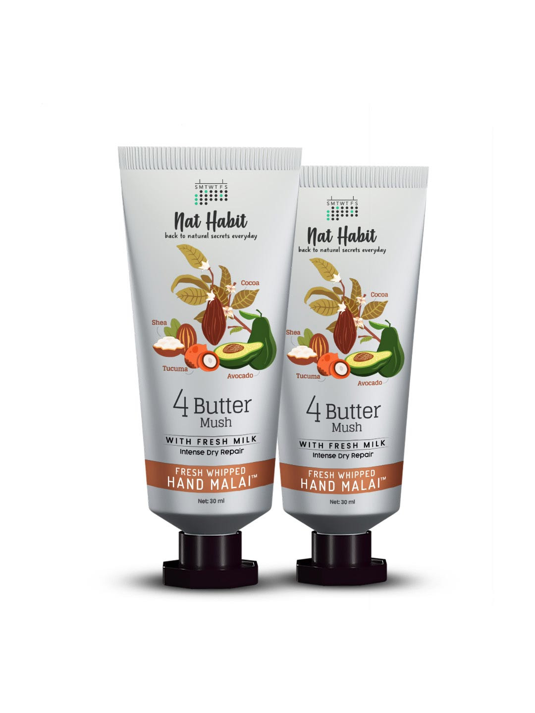 Buy Nat Habit Set Of 2 4 Butter Mush Fresh Whipped Hand Malai Cream 25 ...
