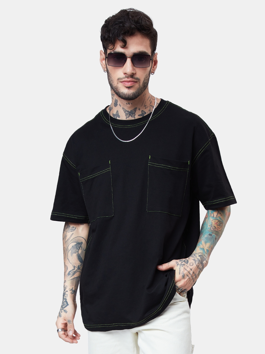 Buy The Souled Store Pocket Detail Pure Cotton Oversized T Shirt
