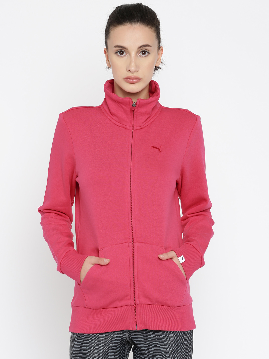 Buy Puma Women Pink Solid ESS FZ Sweatshirt - Sweatshirts for Women ...