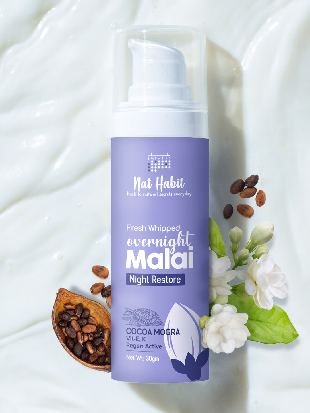 Buy Nat Habit Ayurvedic Coco Mogra Night Face Malai Cream With Vitamin ...