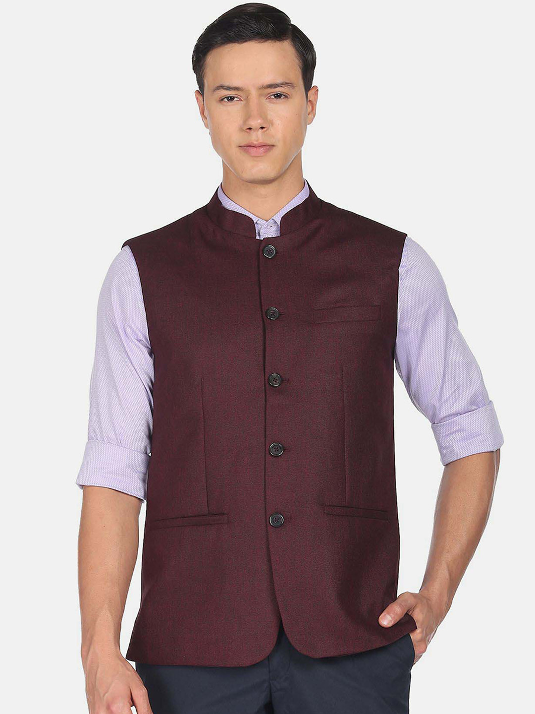 Buy Arrow Mandarin Collar Nehru Jacket - Nehru Jackets for Men 22022696 ...