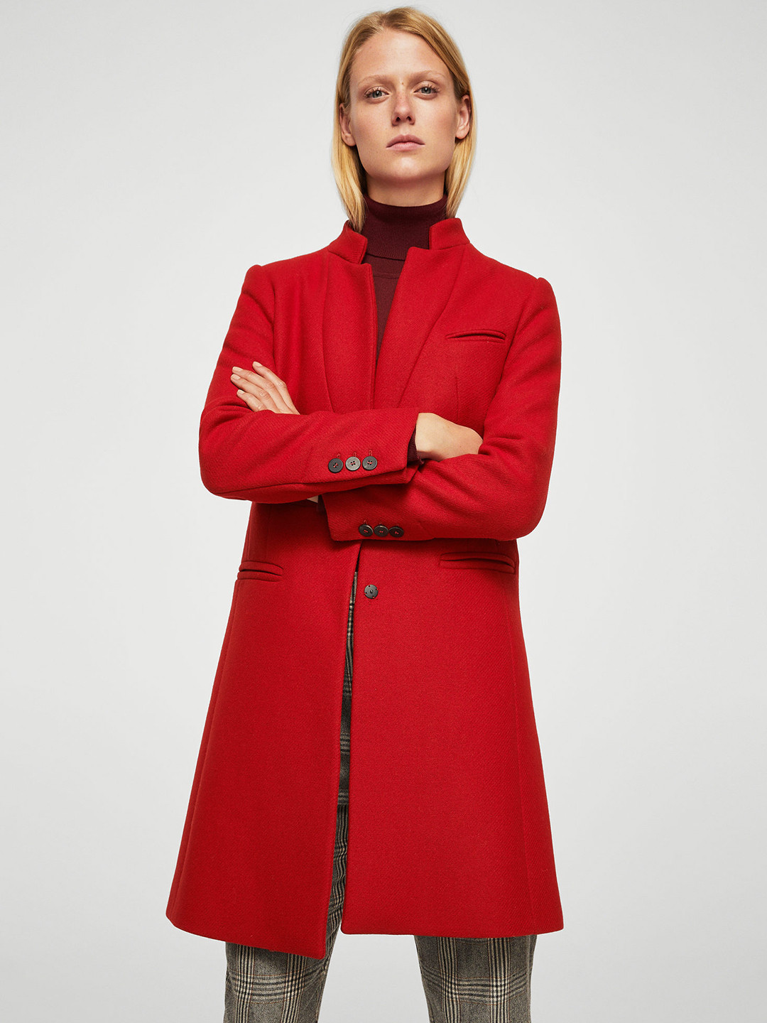 Buy MANGO Red Overcoat - Coats for Women 2202669 | Myntra